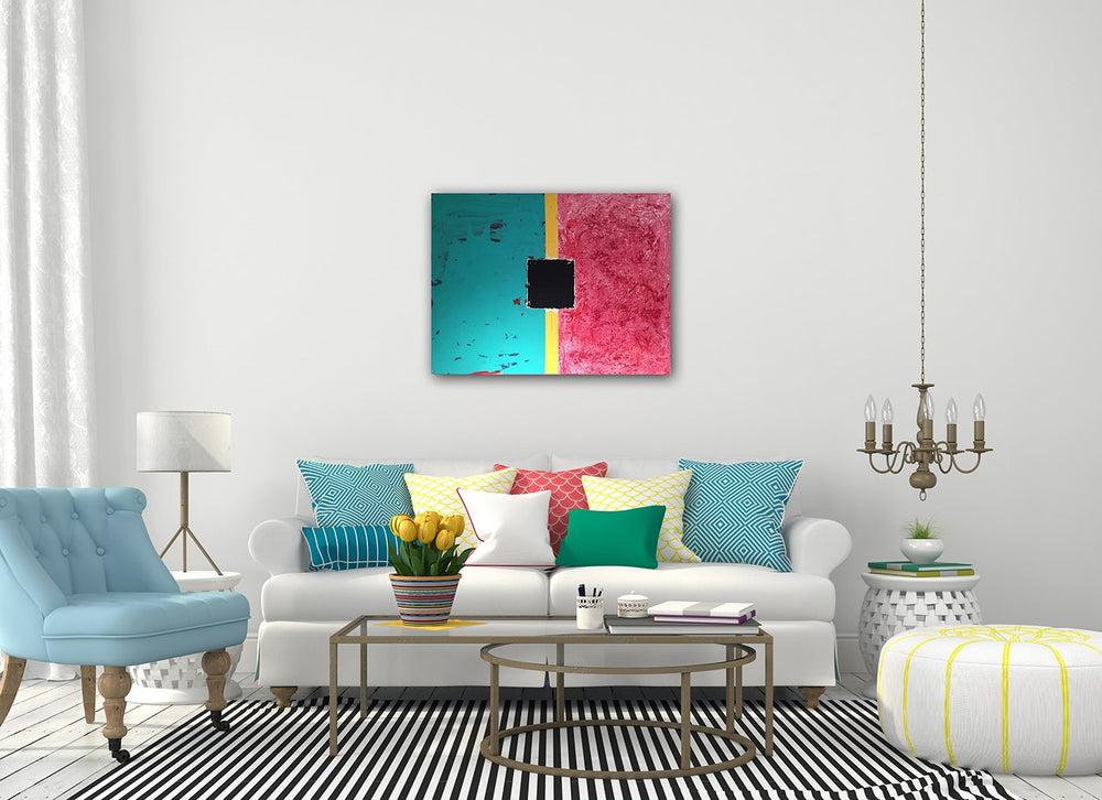 Duality by Andy Habib: Red & Turquoise Painting Inspired